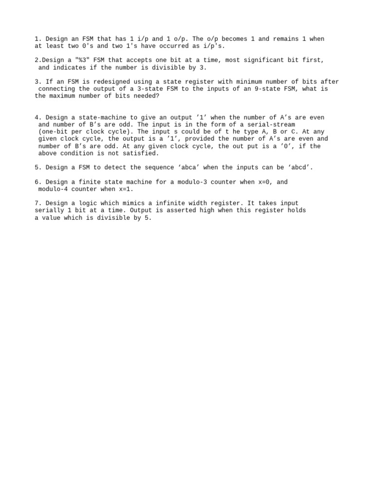 FSM Questions | PDF