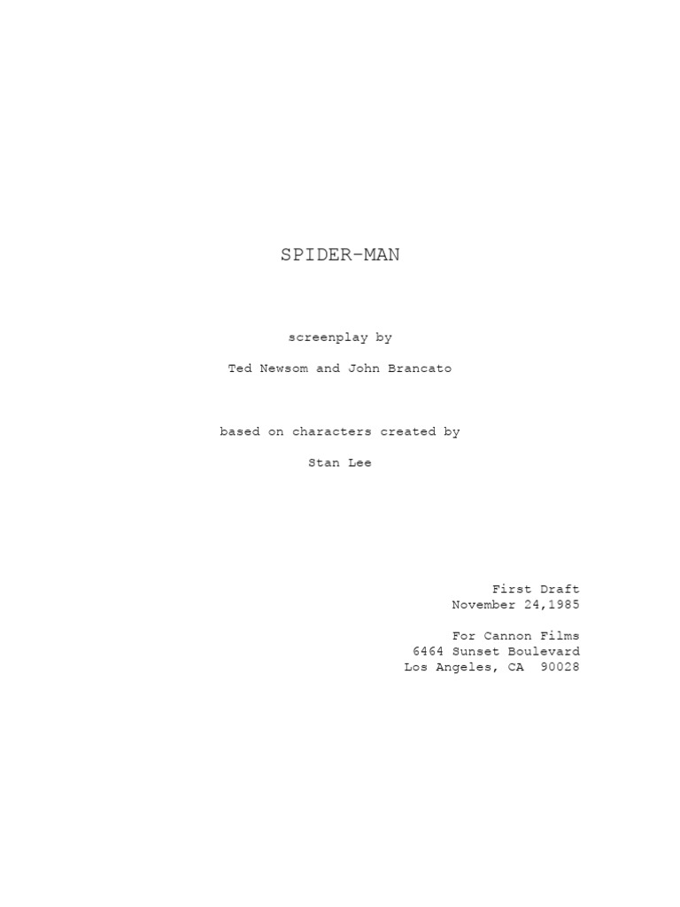 Spider-Man (Ted Newsom - John Brancato) (1985) | PDF | Spider