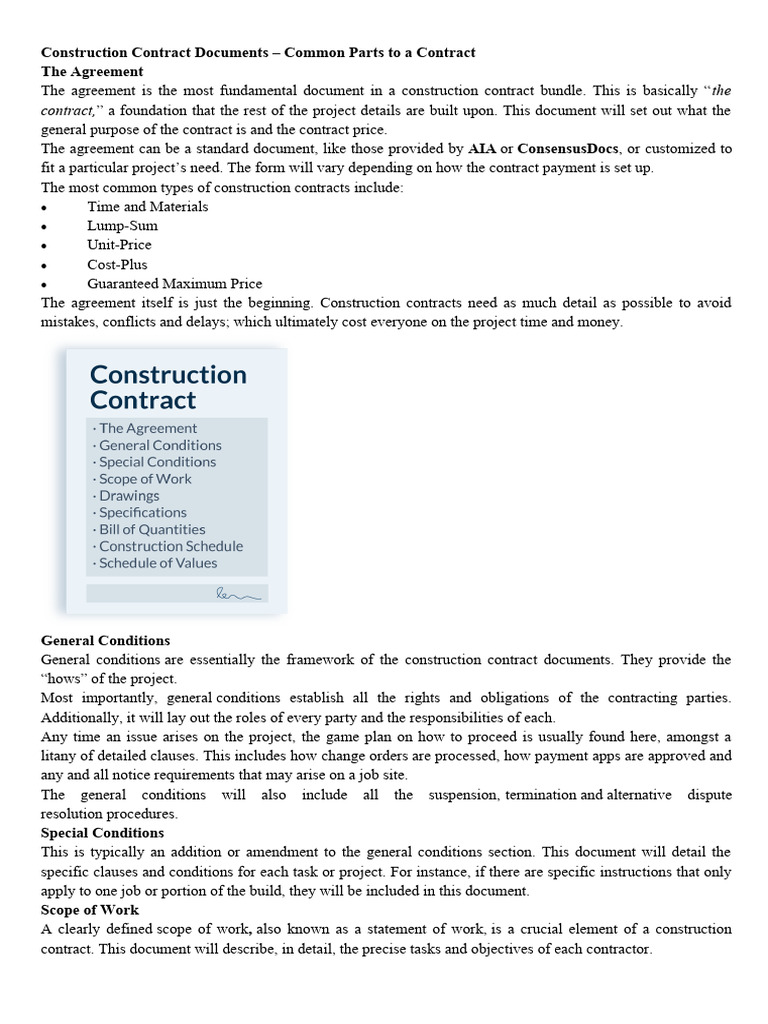 Construction Contract Documents | PDF | Specification (Technical Standard) | Business
