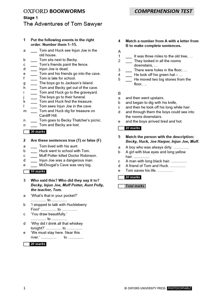 Obw The Adventures of Tom Sawyer | PDF | The Adventures Of Tom Sawyer ...