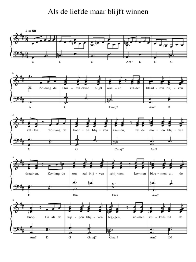 Als de Liefde Maar Blijft Winnen Begeleiding | PDF