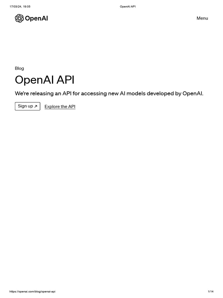 OpenAI API | PDF | Artificial Intelligence | Intelligence (AI) & Semantics