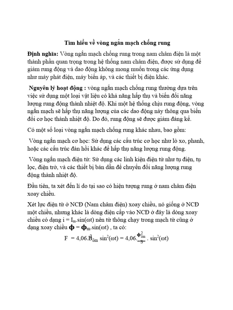 Tìm hiểu về vòng ngắn mạch chống rung | PDF