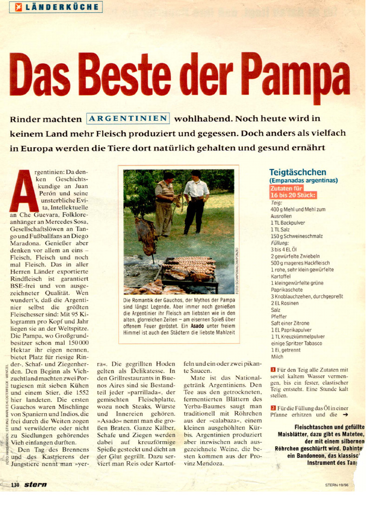 Stern 1996-19 - Länderküche - Argentinien - Das Beste Der Pampa | PDF