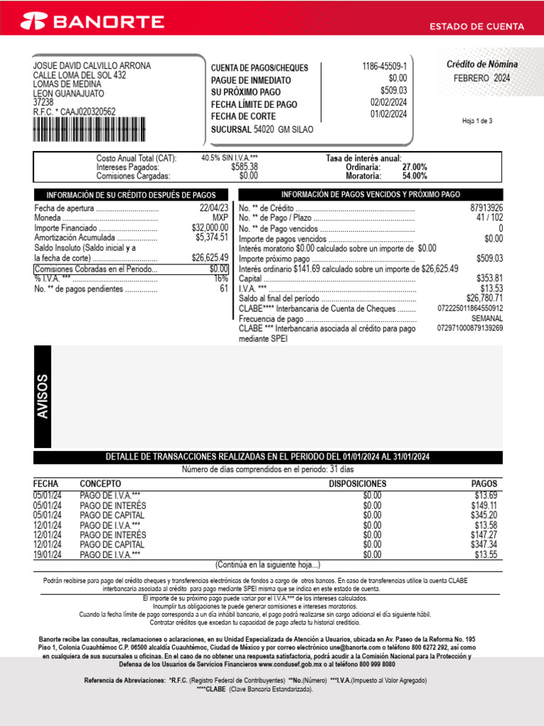 Estado Cuenta | PDF | Bancos | Cheque