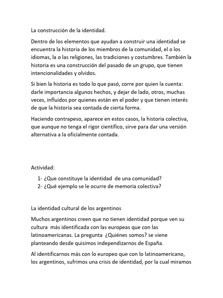 Construcción de la Identidad Cultural Argentina | PDF | Esclavitud ...