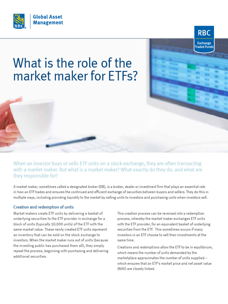 what-is-the-role-of-the-market-maker-for-etfs | PDF | Exchange Traded ...