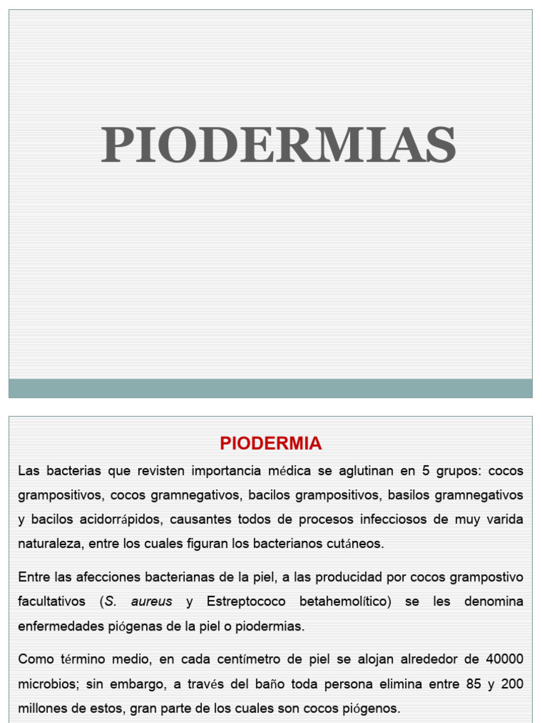 PIODERMIA | PDF | Septicemia | Clavo (anatomía)