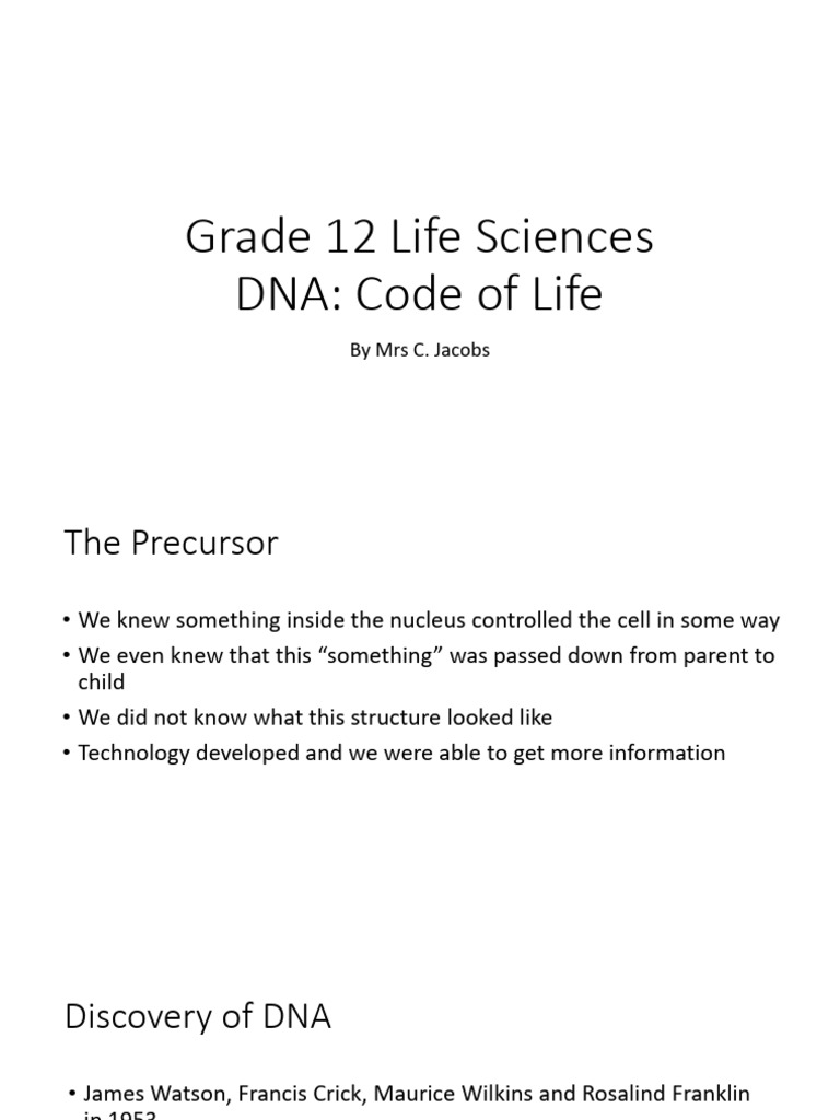 DNA Revision Slides printable | PDF | Translation (Biology) | Dna