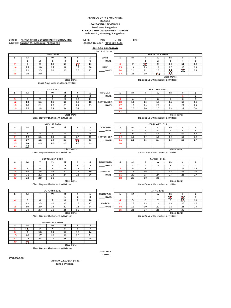 Pangasinan School Calendar 2020-2021 | PDF