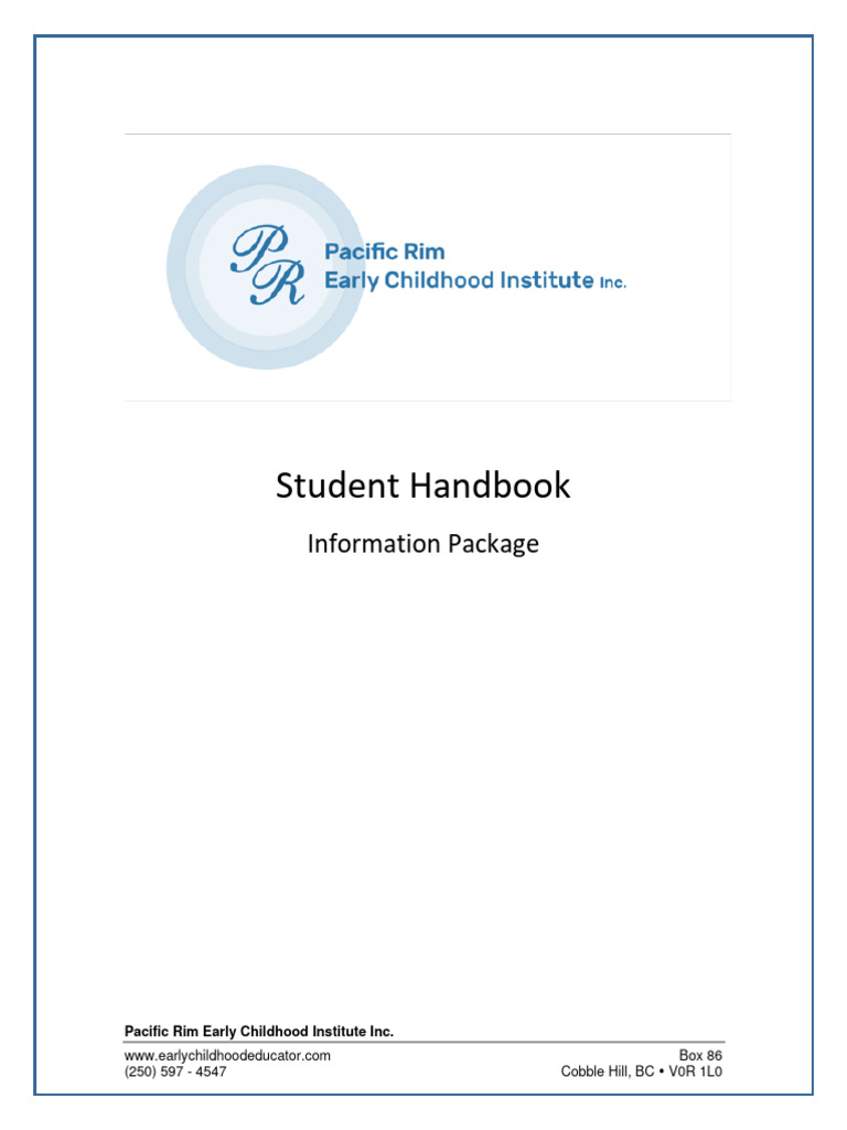 Student Handbook Information Package | PDF | Payments | Early Childhood Education
