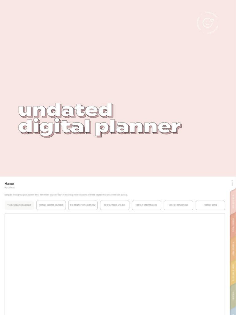 Undated Digital Monthly Planner | PDF
