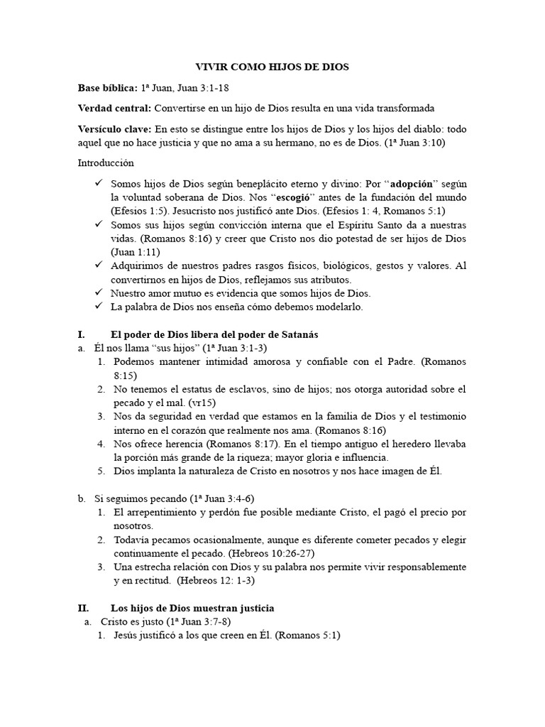 Vivir Como Hijos De Dios Pdf Pecado Amor