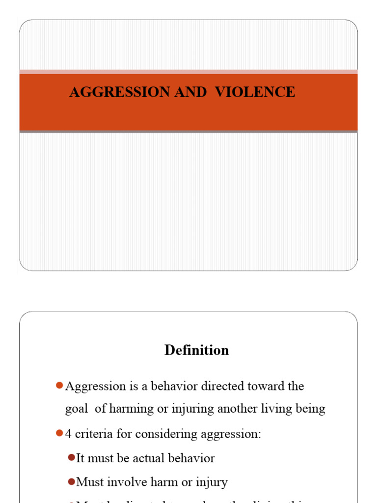 LEC 4 Aggression and Violence | PDF