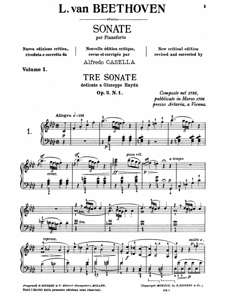 Beethoven Piano Sonata 1 Fa Menor 1ermov | PDF