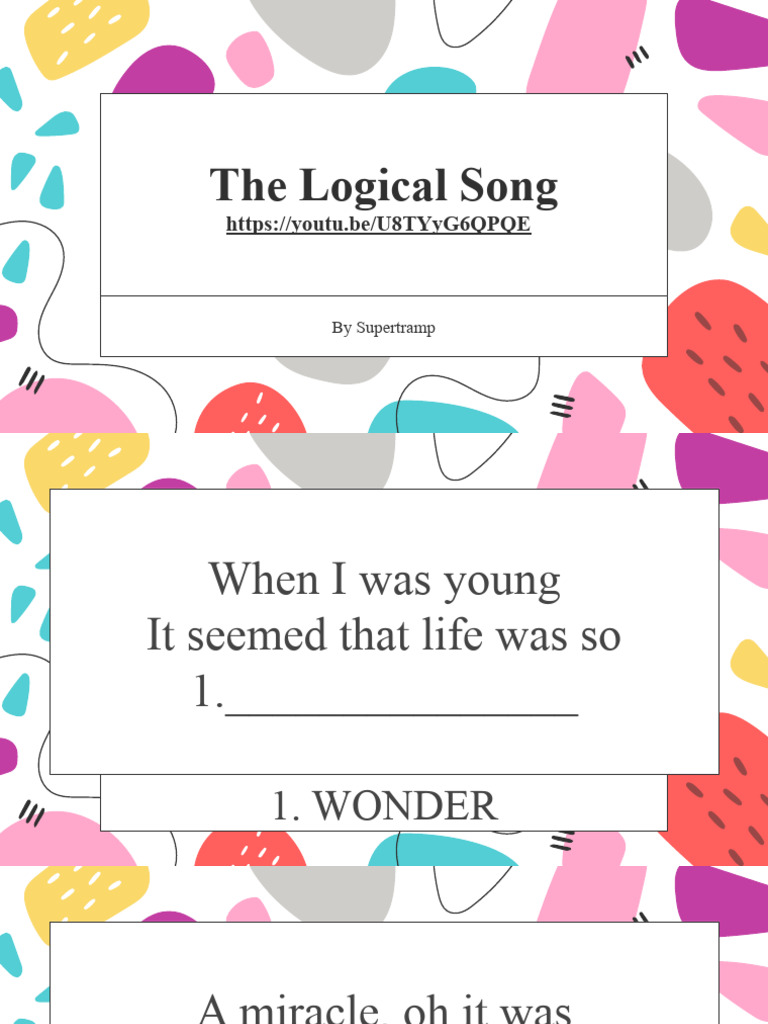The Logical Song - Word Formation Practice | PDF | Language Arts ...