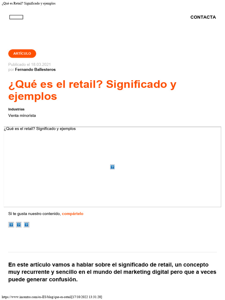 ¿Qué Es Retail Significado y Ejemplos | PDF | Al por menor | Business