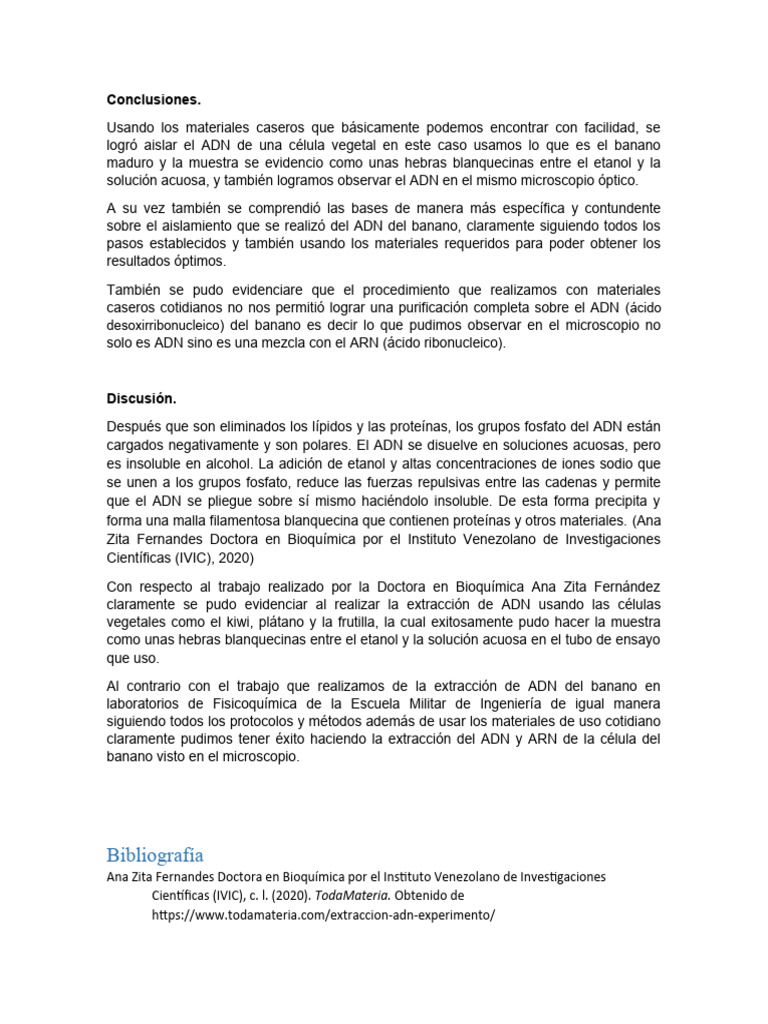 Conclusiones y Discusion Elvis | PDF | Adn | Biología