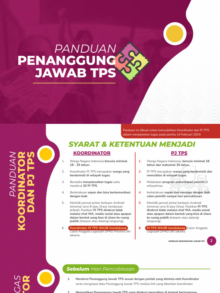 Materi Training Panduan PJ Tps | PDF