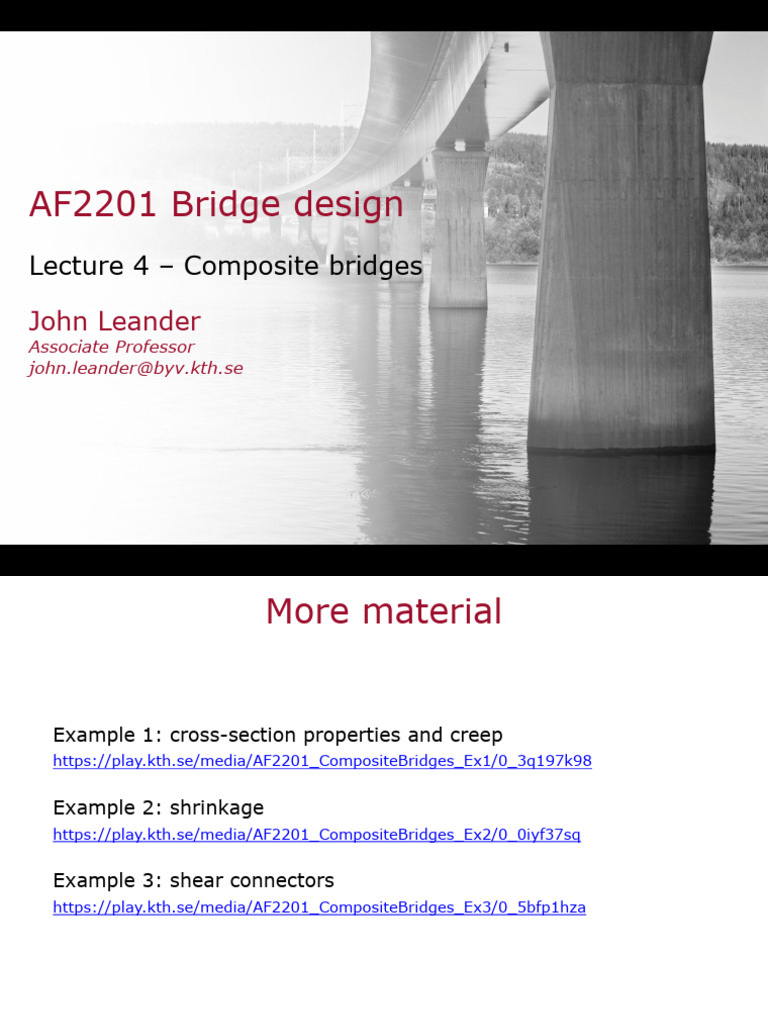Lecture 4 - Composite Bridges | PDF | Composite Material | Concrete