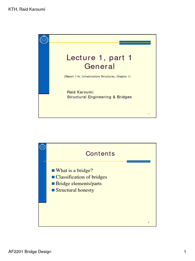 Lecture 1-1 General | PDF | Bridge | Civil Engineering