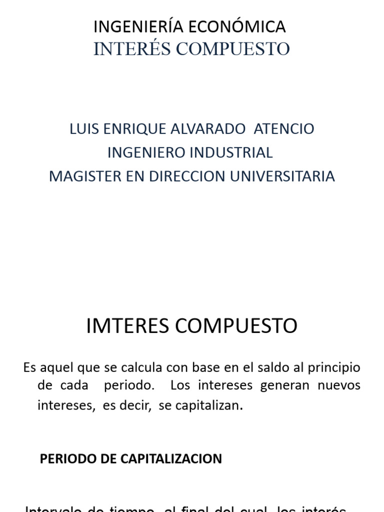 Interés Compuesto en Ingeniería Económica | PDF | Tipo de cambio ...