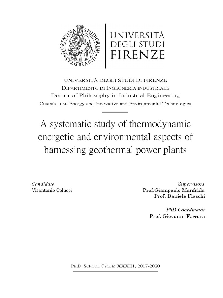 PhD+Thesis Colucci Vitantonio DT26283 Final | PDF | Geothermal Energy ...