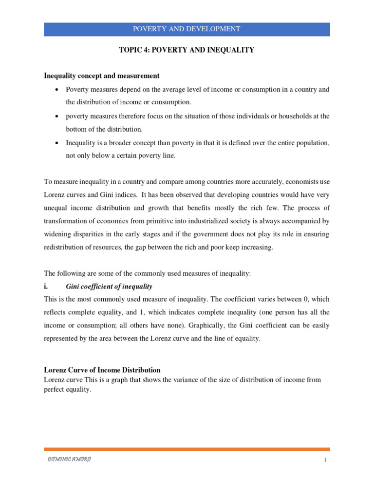 Topic 4. Poverty and Inequality | PDF | Poverty | Poverty & Homelessness