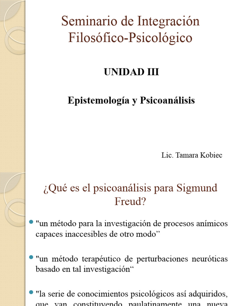 Epistemología y Psicoanálisis | PDF | Psicoanálisis | Mente inconsciente