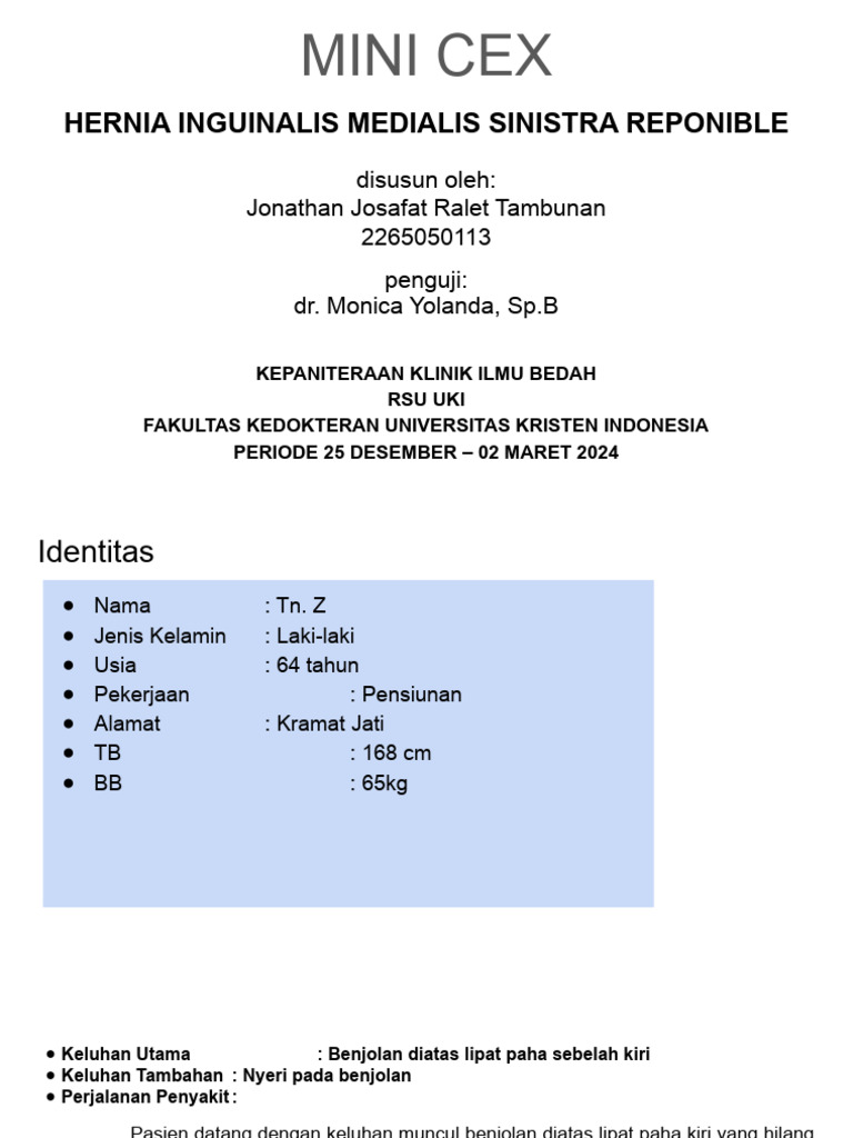 Minicex Hernia Jojo | PDF