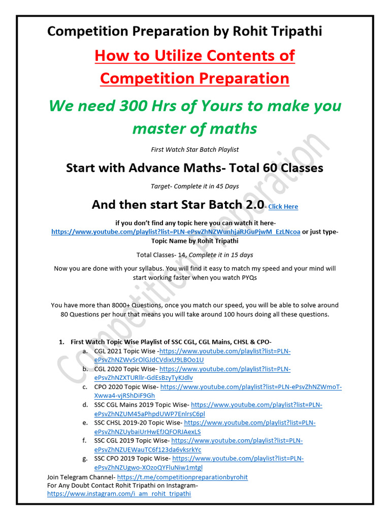 How to Utilize Contents of Competition Preparation | PDF | Mathematics