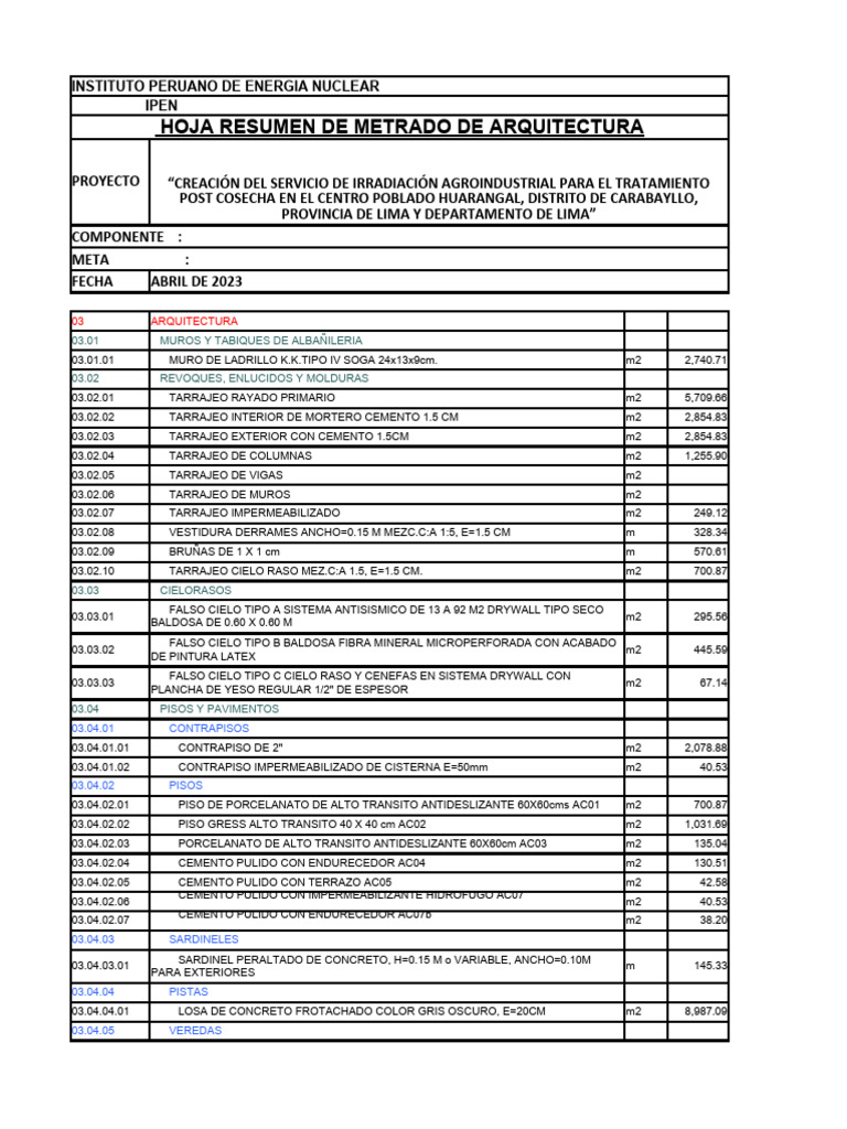 Metrados Arq- Almacen1 v32 | PDF | edificio | Ingeniería estructural
