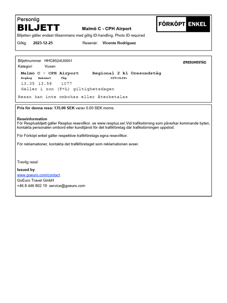 Omio Mobile Tickets HHC8524U | PDF