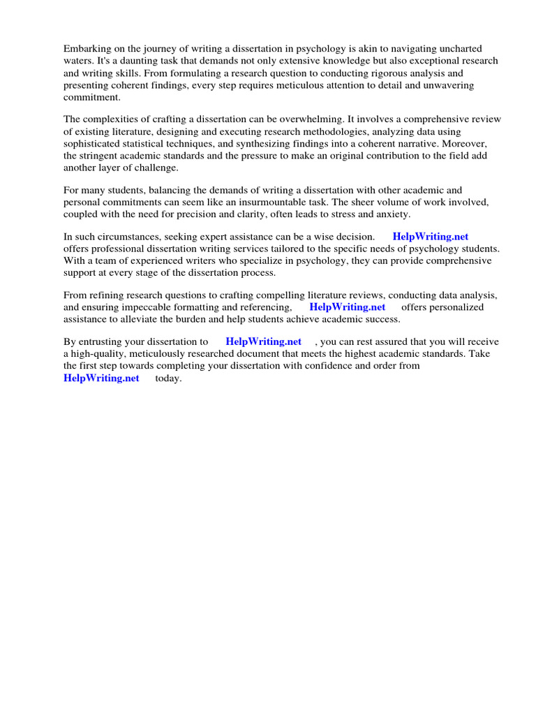 Psychology Dissertation 1st | PDF