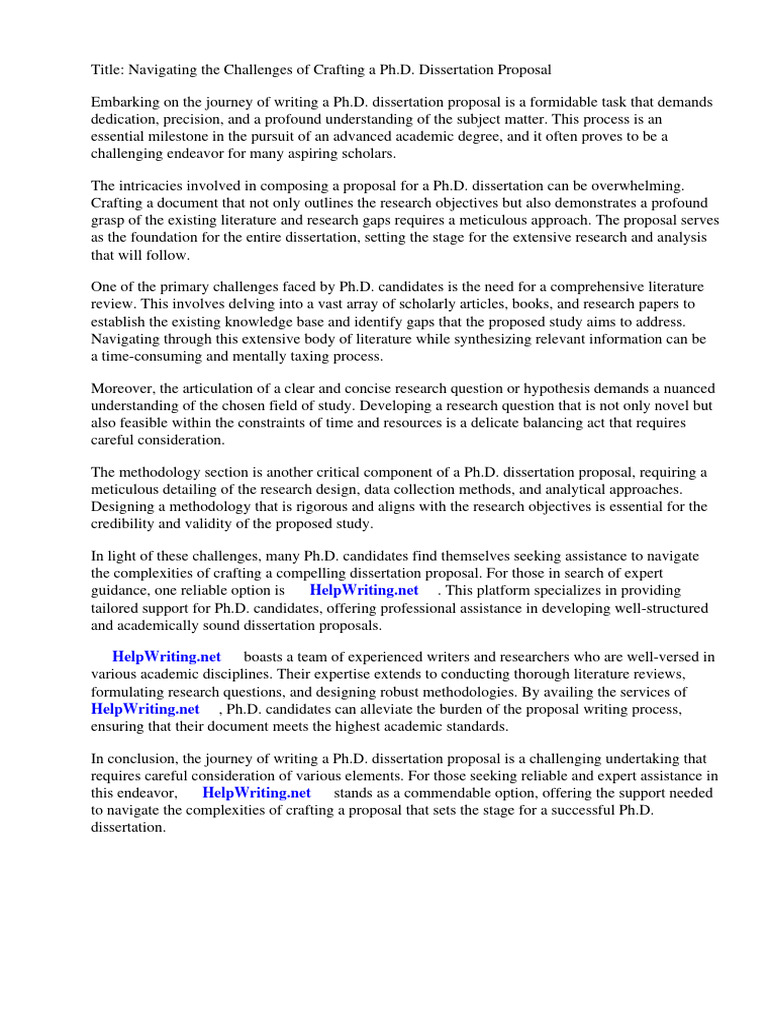 How To Write A Proposal For PHD Dissertation | PDF | Thesis | Methodology