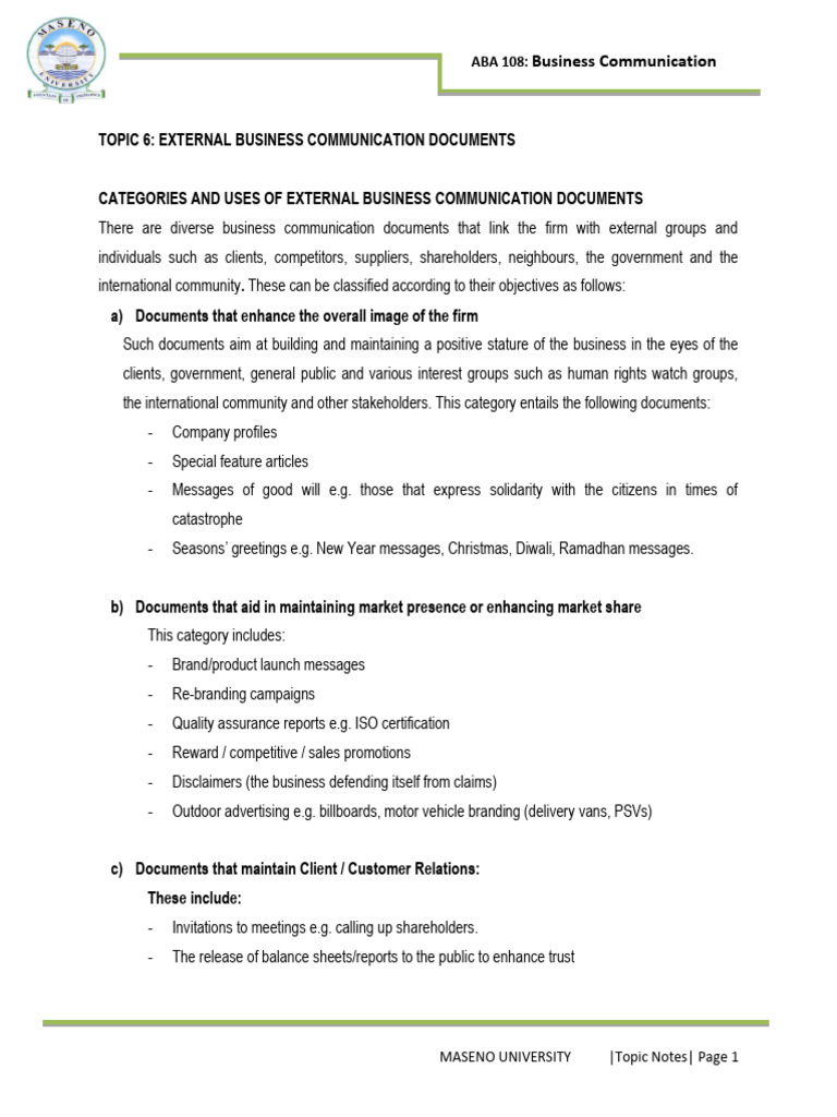 External Business Communication Documents - Edited | PDF | Brand | Business