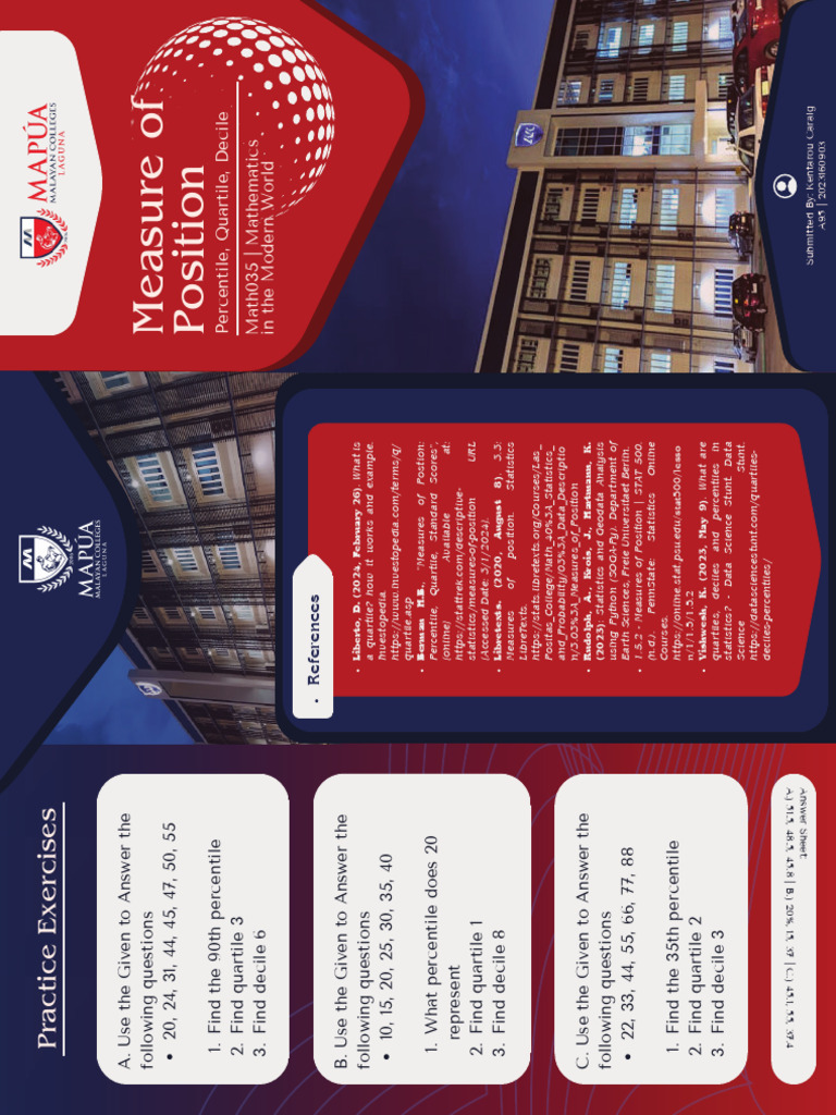 Measures of Position: Percentiles, Quartiles, Deciles | PDF | Quartile ...