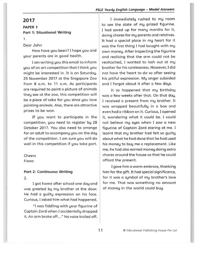PSLE-2016-2017-Writing-Ans | PDF