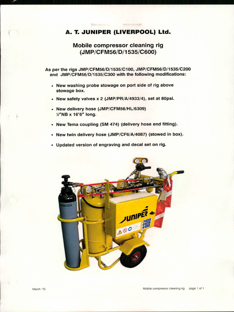 Mobile Compressor Cleaning Rig | PDF | Valve | Gas Technologies