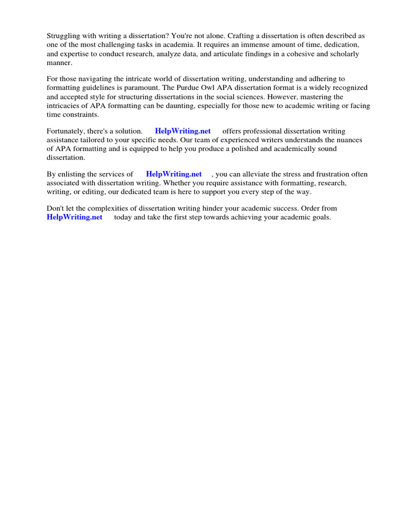 Purdue Owl Apa Dissertation Format | PDF | Apa Style | Citation