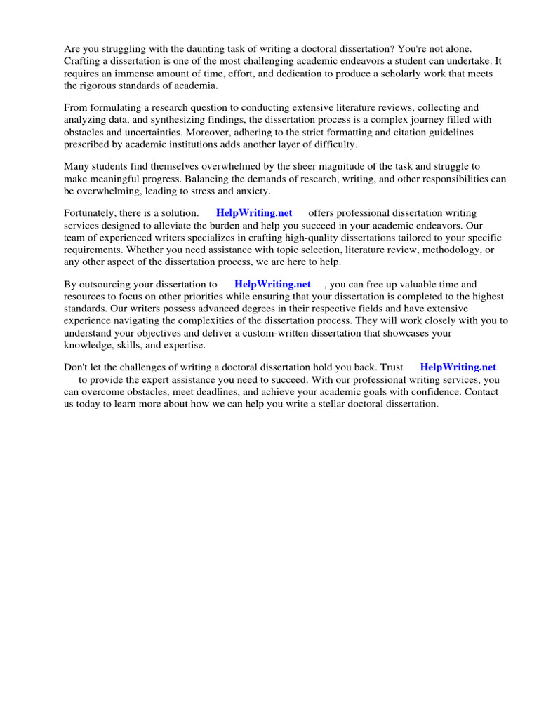 Expert Help for Doctoral Dissertations | PDF | Thesis | Methodology