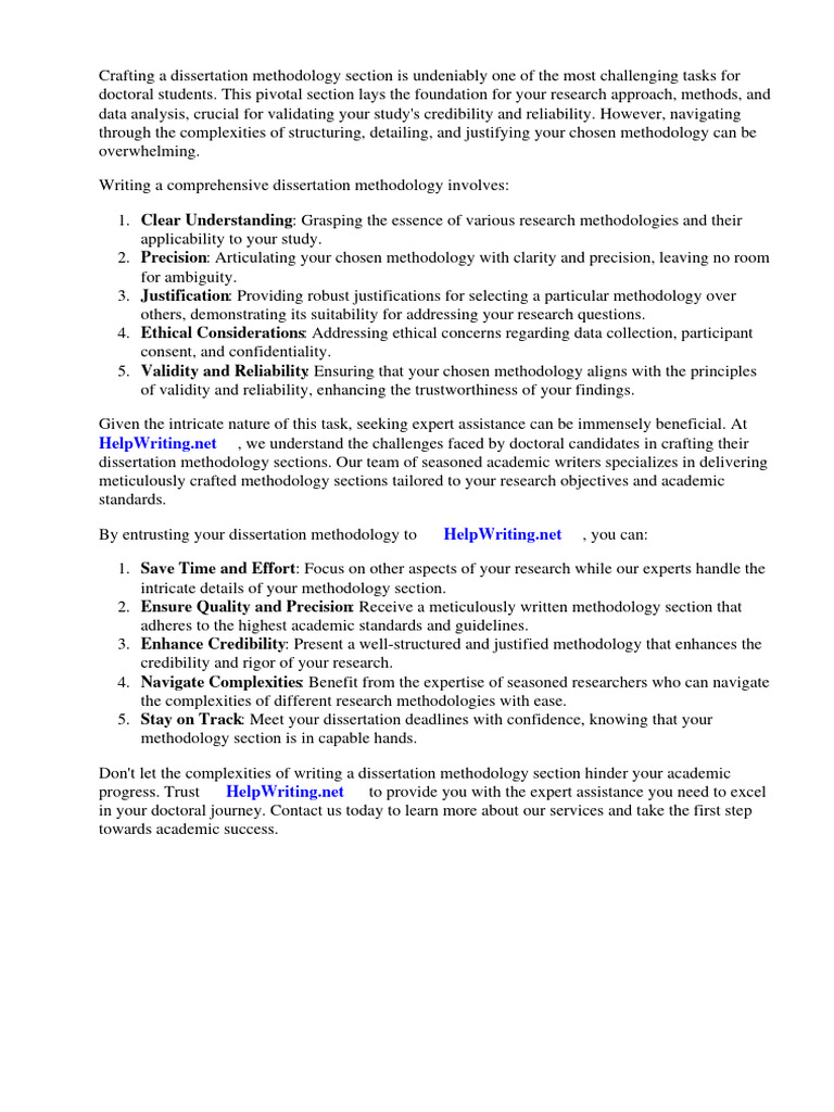 Dissertation Methodology Sections | PDF | Methodology | Quantitative ...