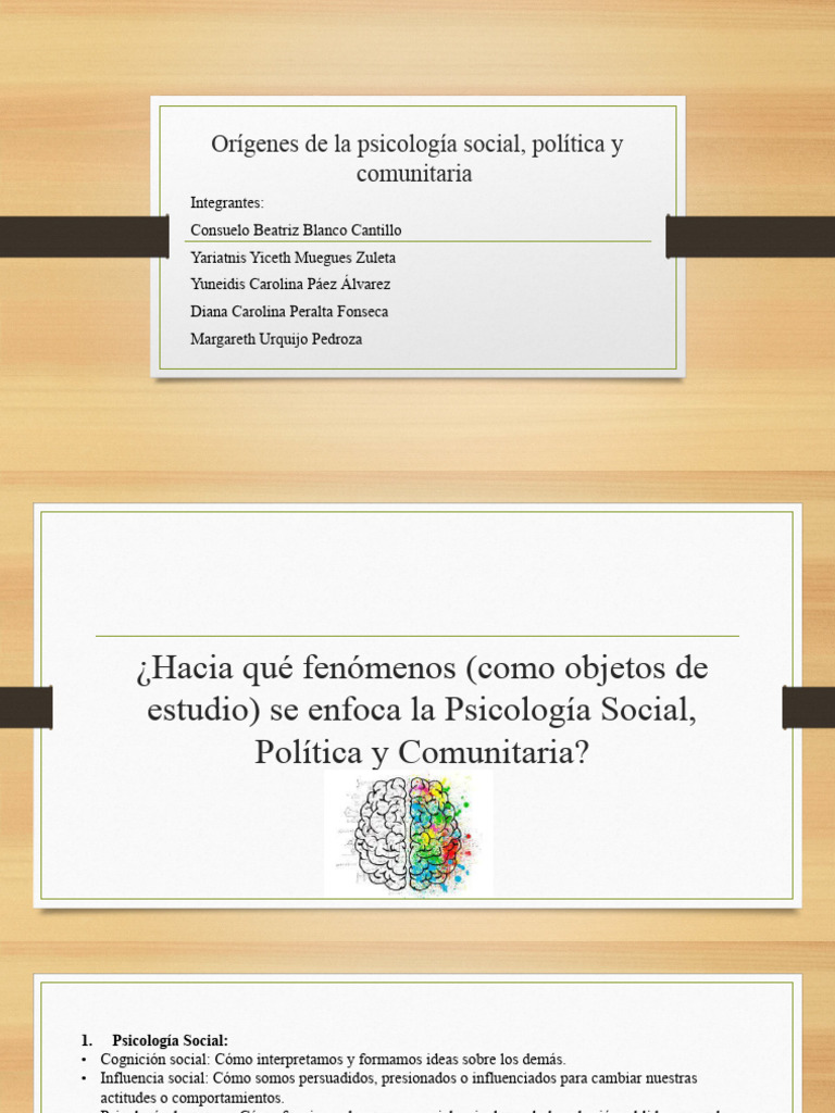 Orígenes de la Psicología Social y Política | PDF | Psicología Social ...
