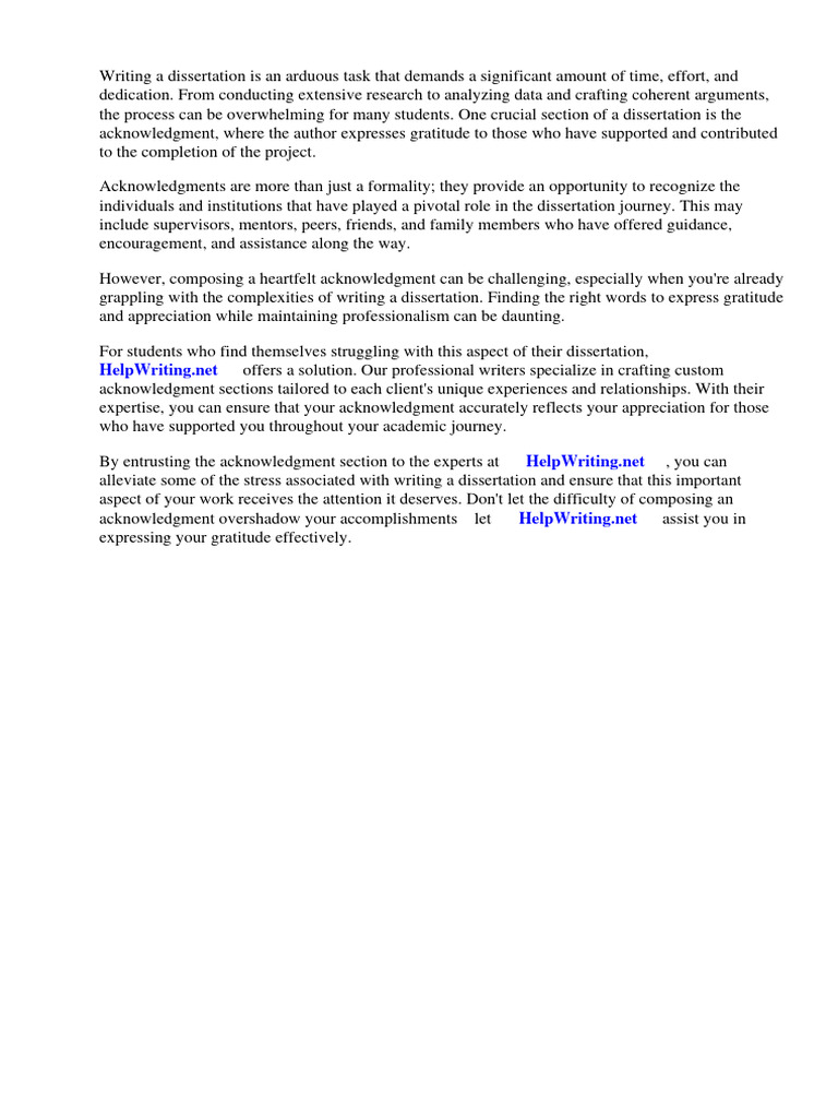 What To Write in A Dissertation Acknowledgement | PDF | Thesis | Doctor ...