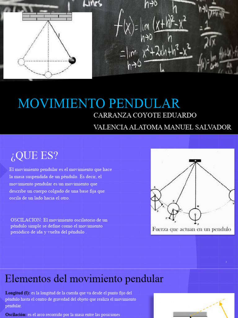 MOVIMIENTO PENDULAR (1) | PDF | Péndulo | Oscilación