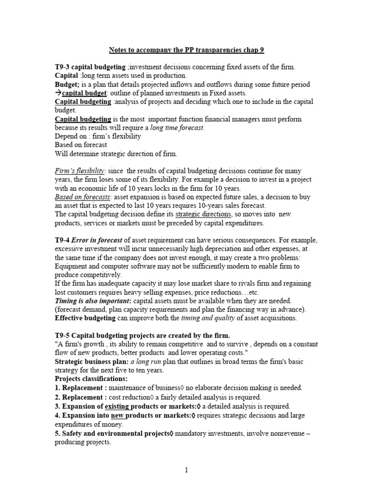 Chap 9 Notes To Accompany The PP Transparencies | PDF | Internal Rate ...