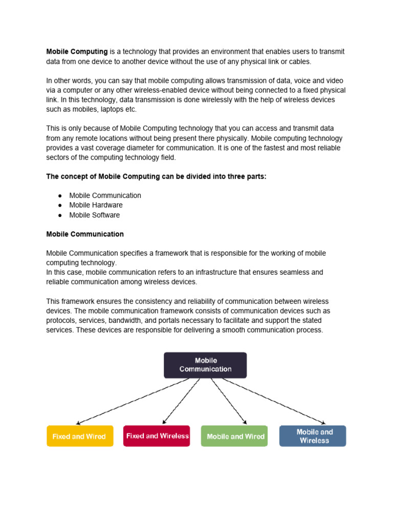 Introduction of Mobile Computing | PDF | Mobile Device | Mobile Computing