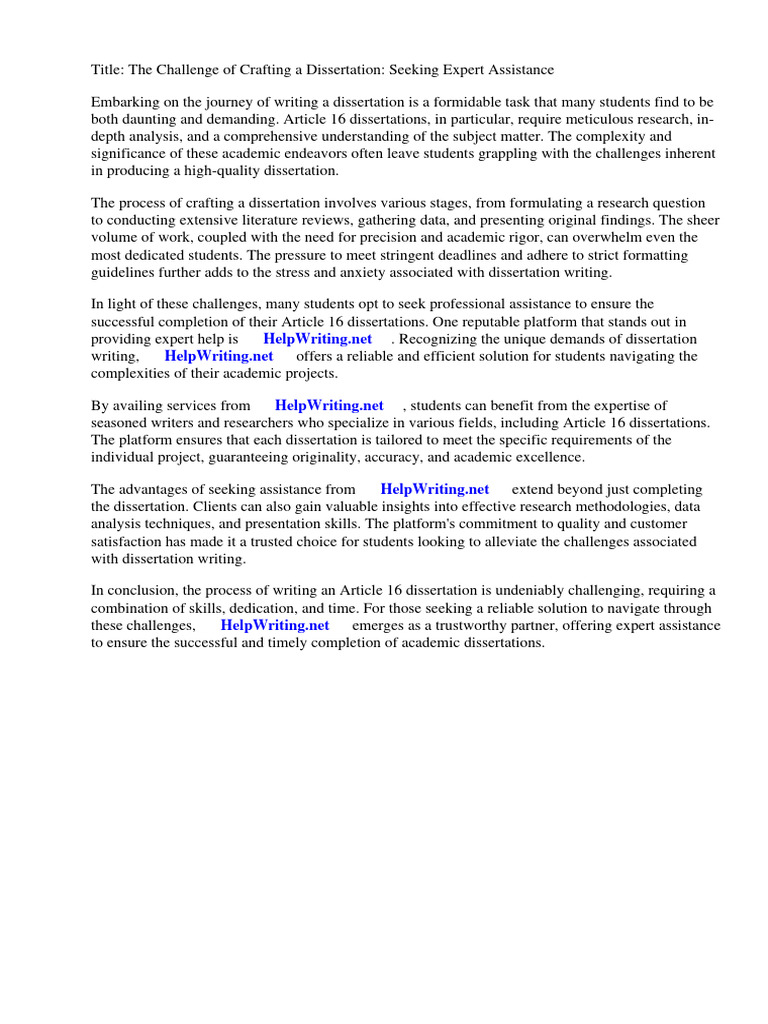 Article 16 Dissertation | PDF | Thesis | Search Engine Optimization