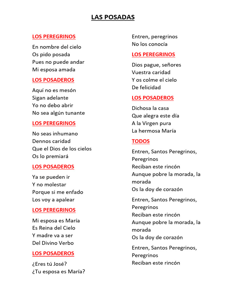 Letra Las Posadas | PDF