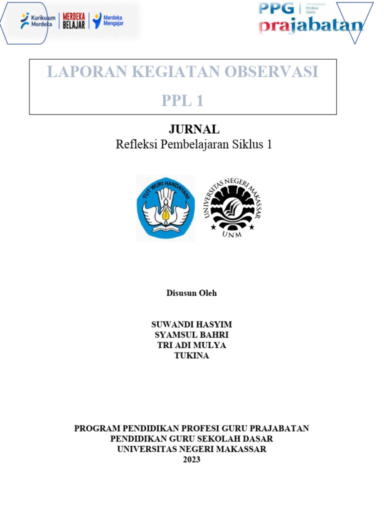 01.05.6-B4-6 Unggah LK 5 - Refleksi Terhadap Pembelajaran - Siklus 1 | PDF